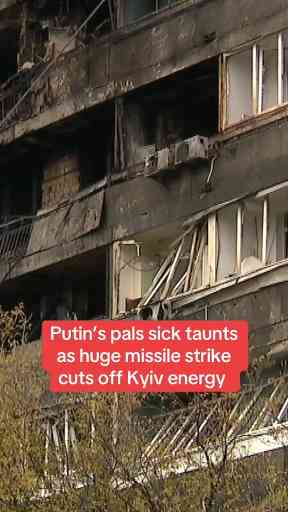 Putin's Pals Sick Taunts as Huge Missile Strike Cuts off Kyiv Energy