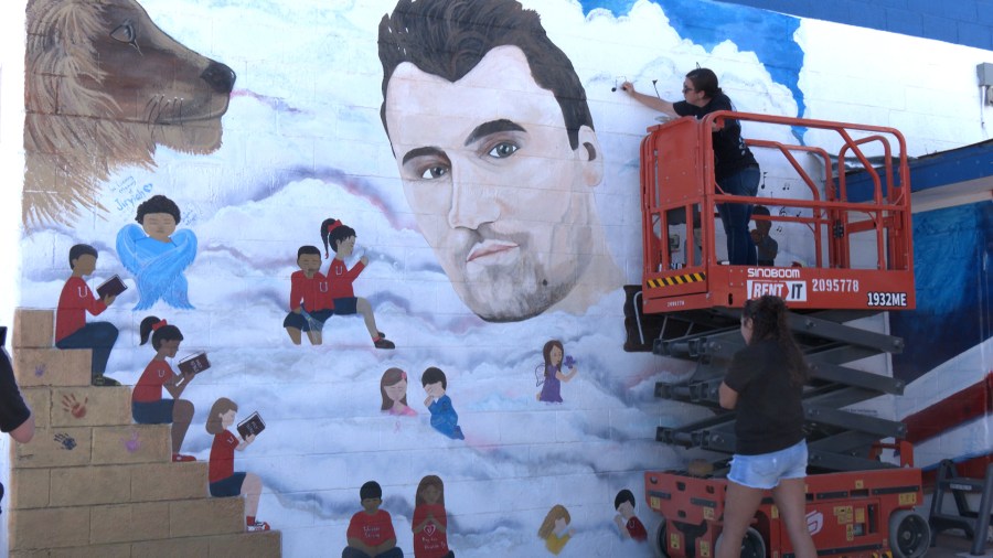 33‑hour drive for a mural: Artist paints Charlie Kirk tribute in Abilene