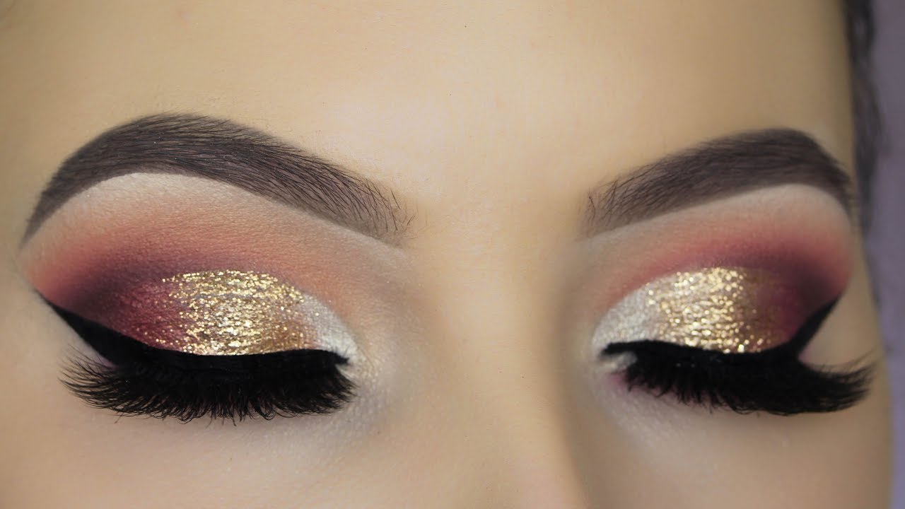 Glitter glam eye makeup tutorial