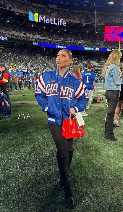 Cam Skattebo's mystery girlfriend revealed as picture in Giants jacket ...