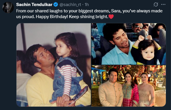Father Sachin Tendulkar shares rare pics with daughter Sara on her ...