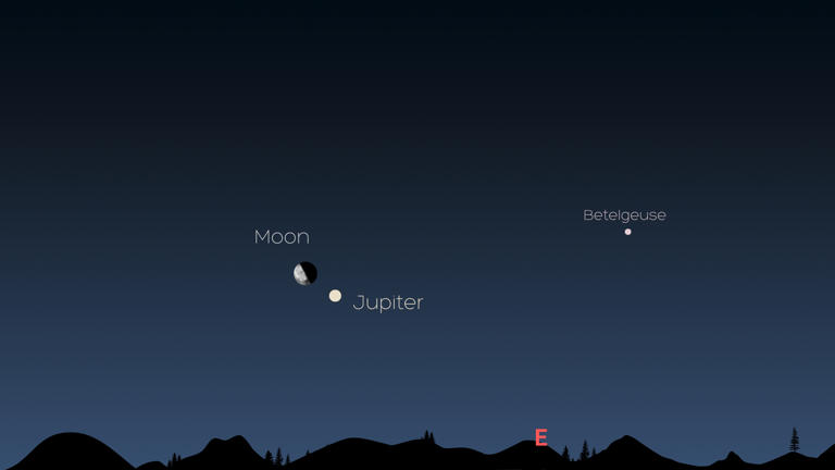 The moon cozies up to Jupiter tonight. Here's how to see it