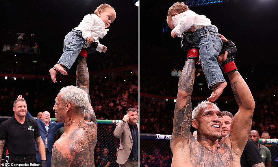 Fans react to UFC legend carrying his baby son in the cage