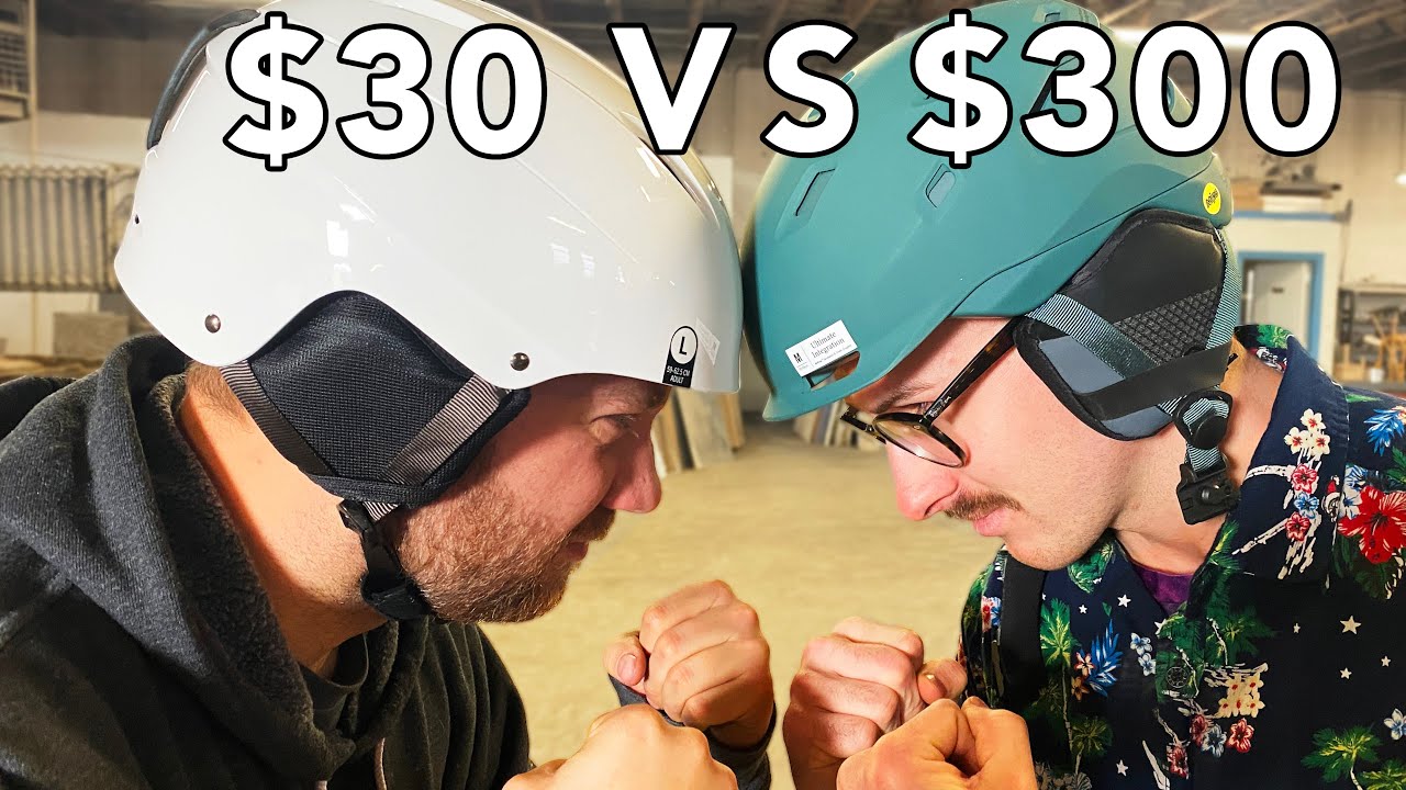 Ski helmets - cheap vs expensive (feat. 60,000 PSI waterjet)