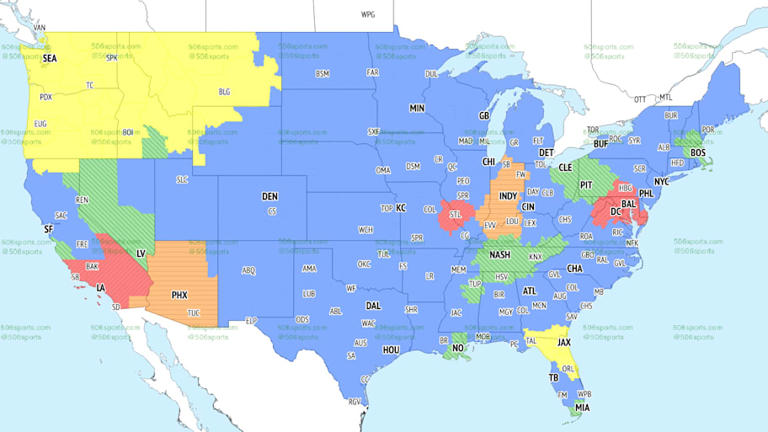 NFL coverage maps 2025: TV schedule and coverage, announcers for Week 6