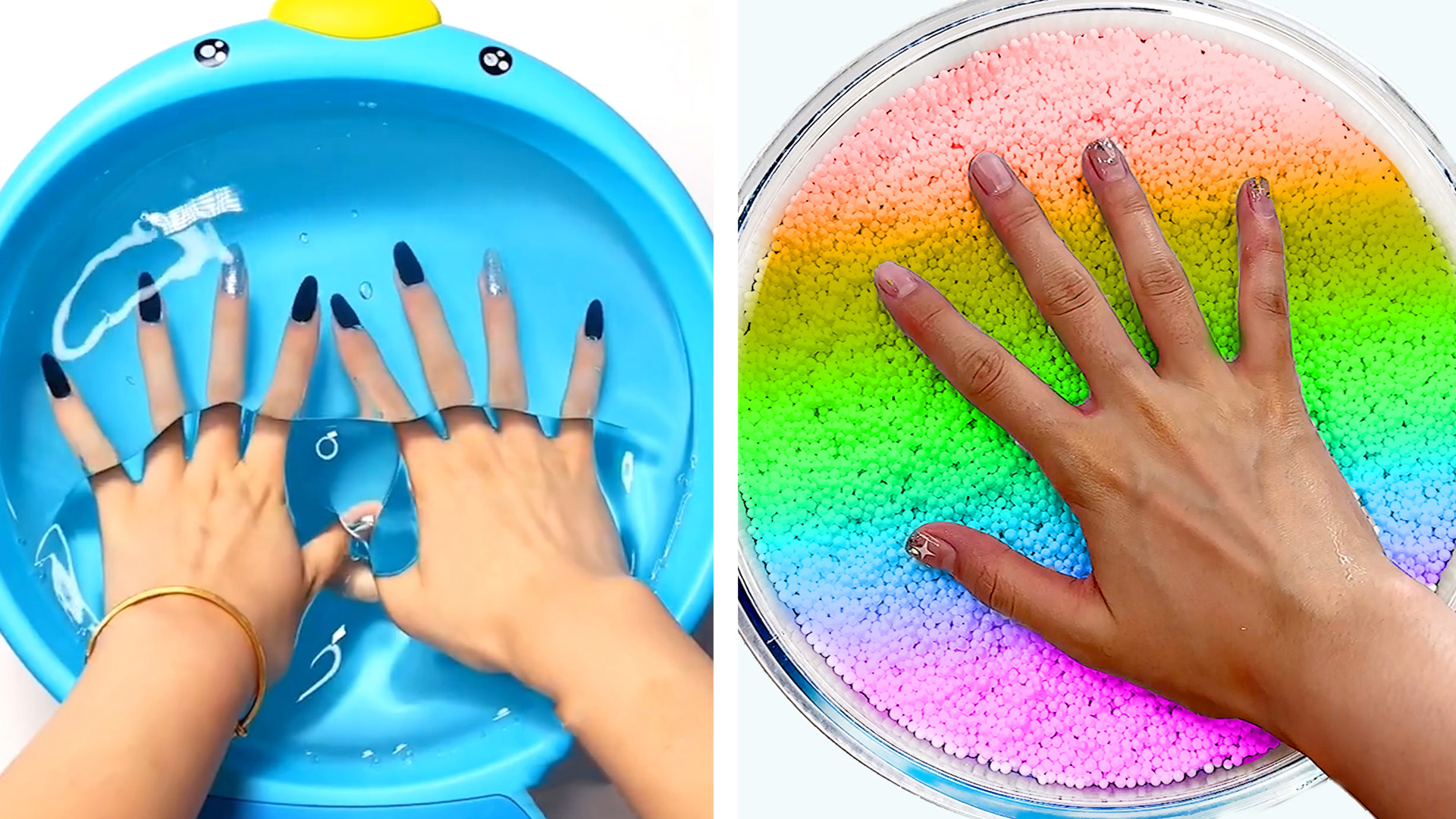 Slime claro y arcoíris con ASMR suave