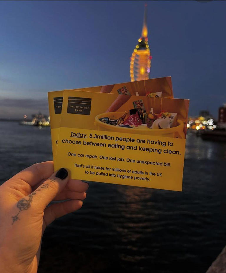 Spinnaker Tower lit up yellow for National Hygiene Week