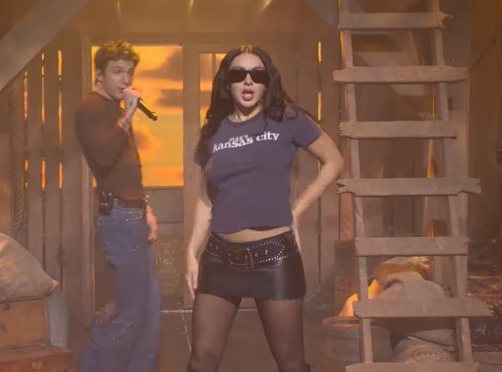 Charli XCX Makes Surprise SNL Appearance in Kansas City T-Shirt