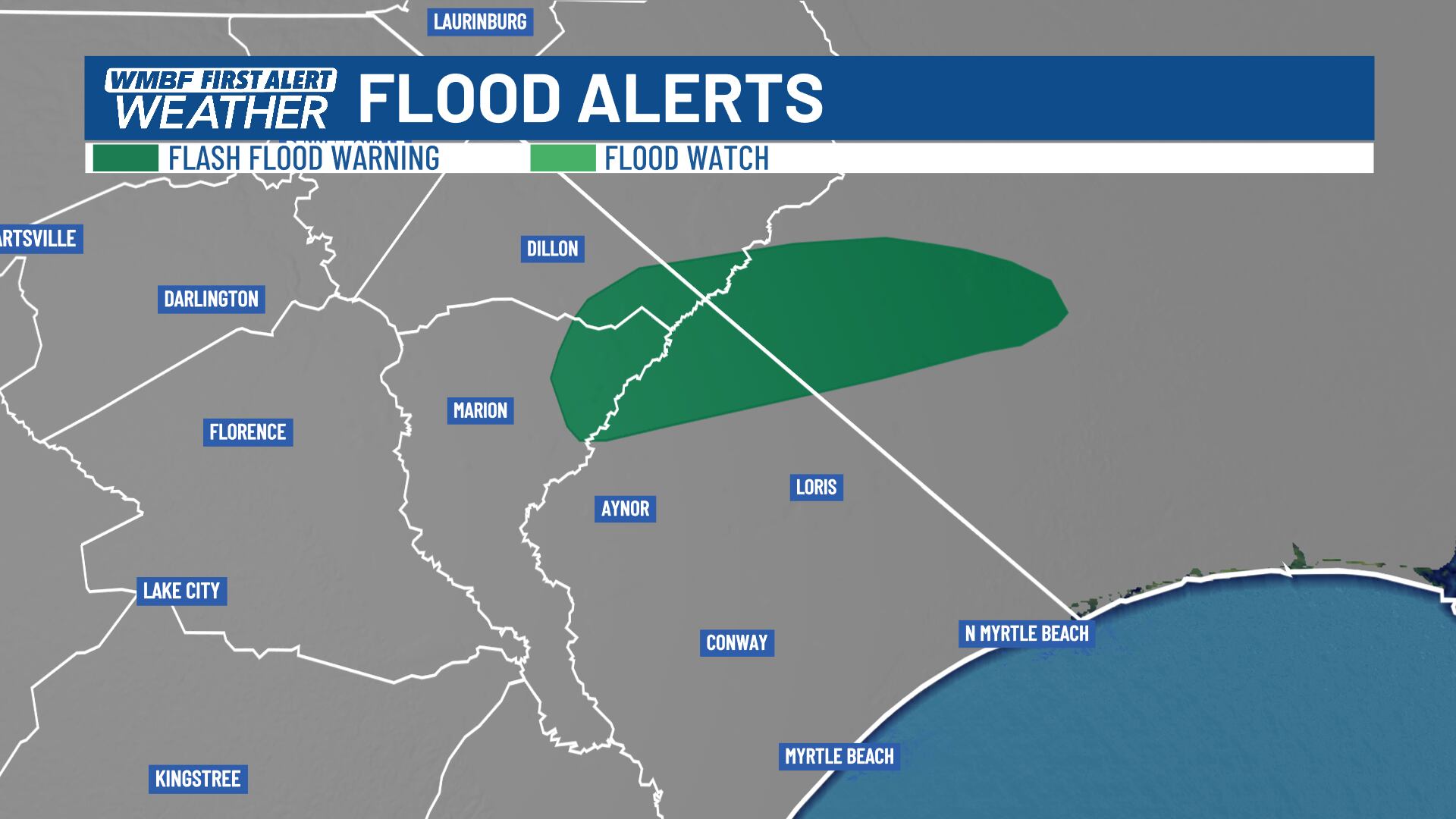Flood warning issued for counties across and near Grand, North Strand ...