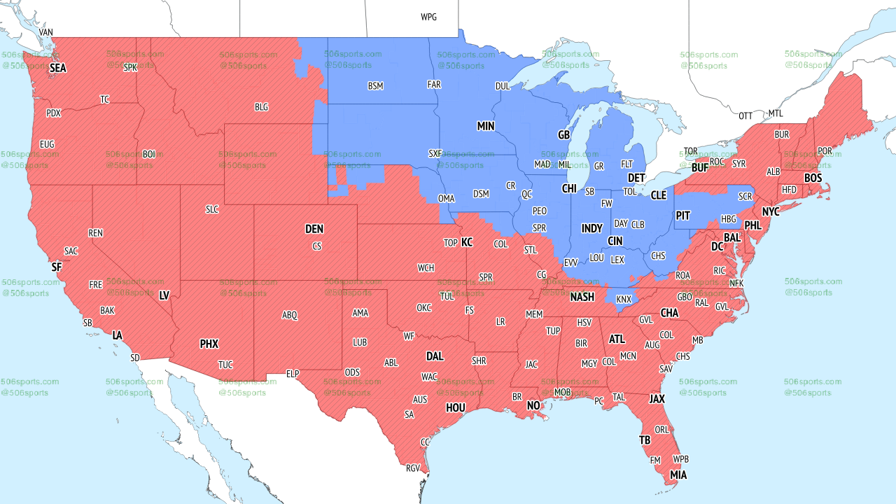 NFL Week 6: TV broadcast maps for Sunday late games