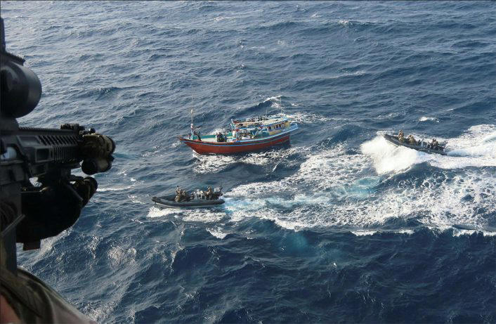 Royal Marine Snipers Disable Drug Smuggling Skiff from Wildcat Helicopter