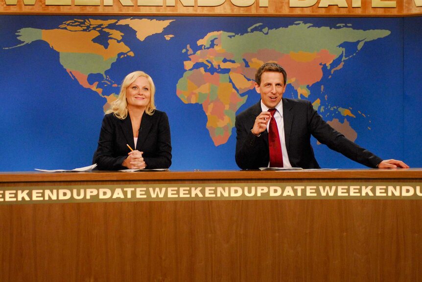 Amy Poehler, Tina Fey & Seth Meyers' Joke-Off vs Colin Jost & Michael ...