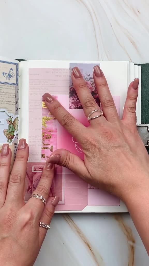 Creating an All Pink Art Journal Page with ASMR Details