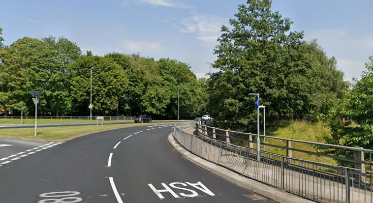 Five people taken to hospital and road closed after Huyton car crash
