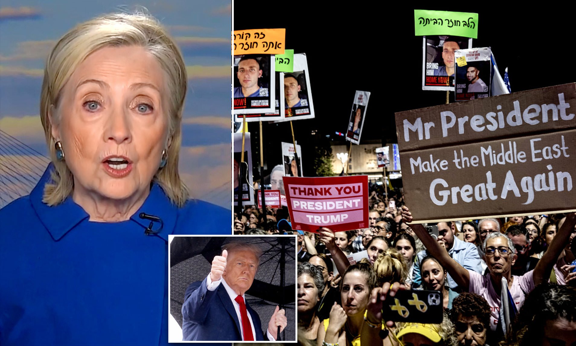 Hillary Clinton offers unexpected compliment to Trump over Gaza peace deal