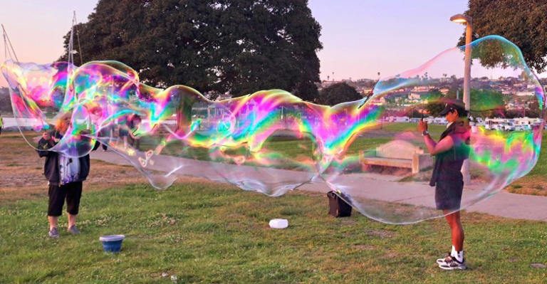 ‘Bubble Queen of Mission Bay’ Reggie Dyer Veit reigns with joy