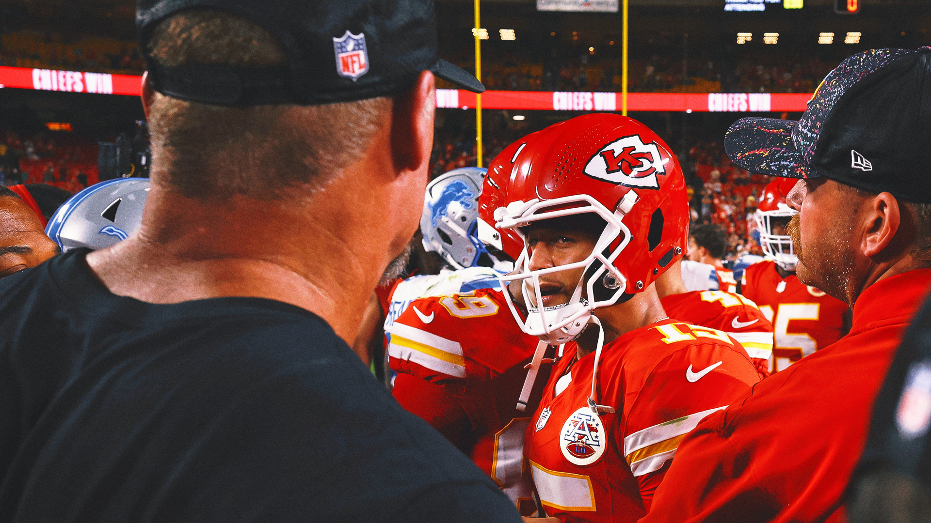Patrick Mahomes, Brian Branch Involved in Lions vs. Chiefs Post-Game ...