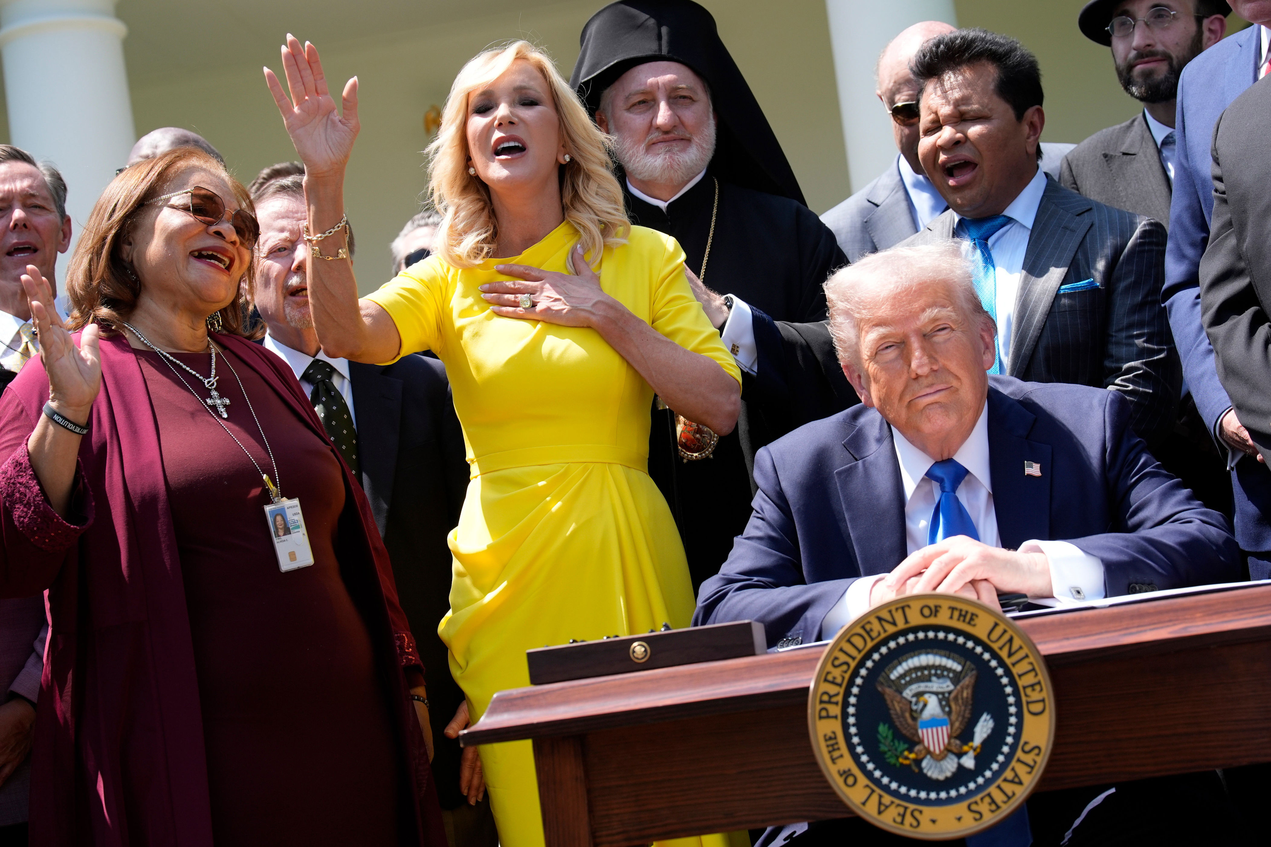 Trump concedes he may not get into heaven aboard Air Force One en route ...