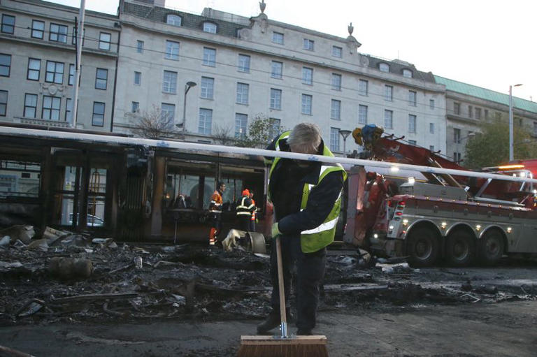 Young man who set Luas on fire during Dublin riots jailed for three years