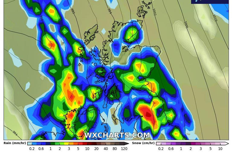Weather maps show when heavy downpours will return to Scotland after ...