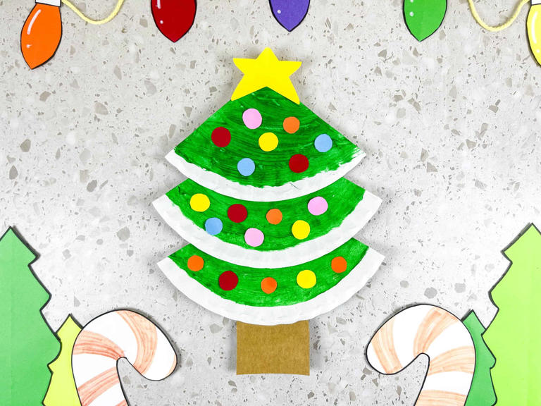 Easy DIY Paper Plate Christmas Tree Craft for Kids