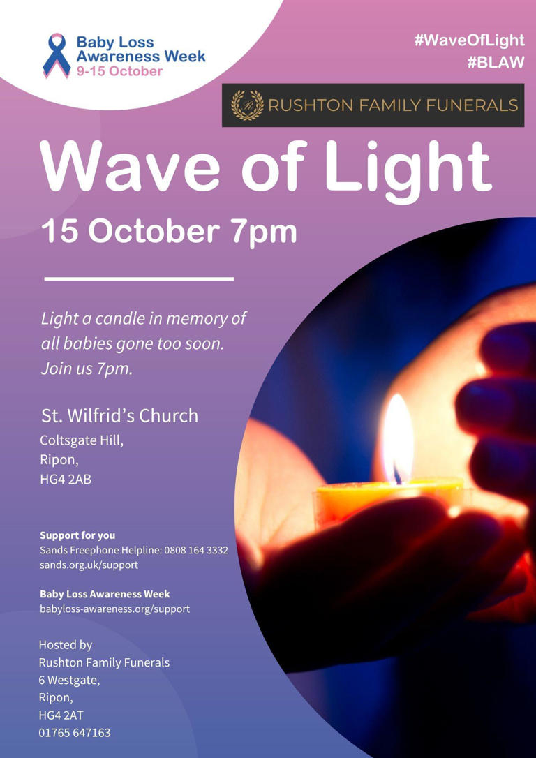 Ripon Funeral Director to host 'Wave of Light' for Baby Loss Awareness Week