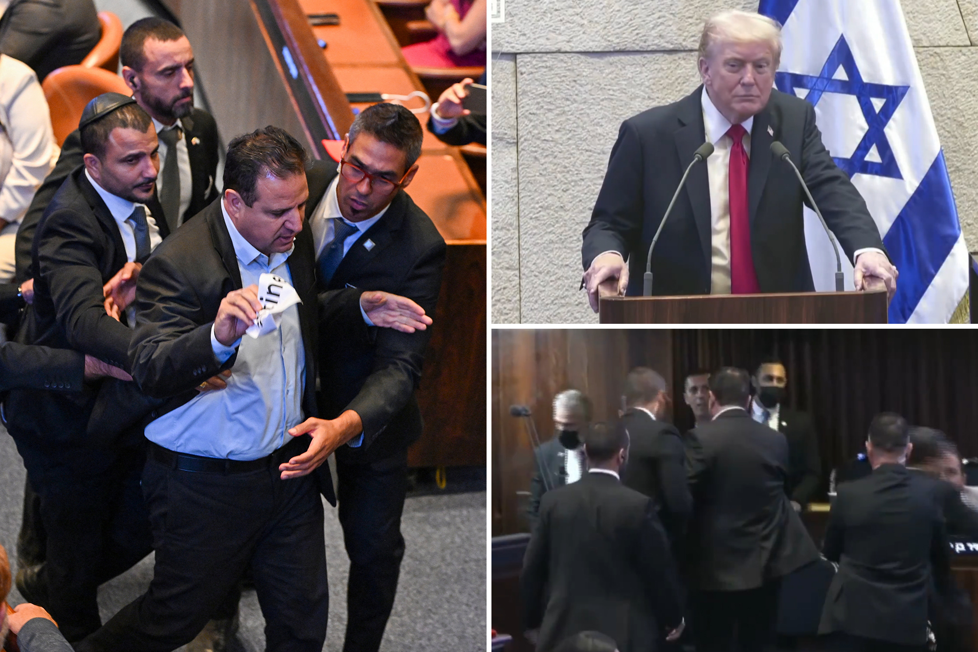 Far-left politician thrown out after interrupting Trump’s address to ...