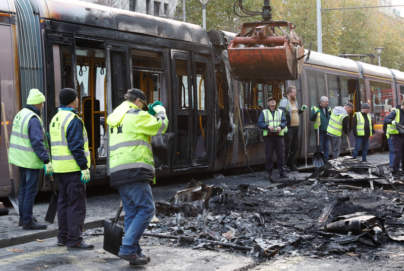 Man (20) who started fire on Luas during 2023 Dublin riot jailed for ...
