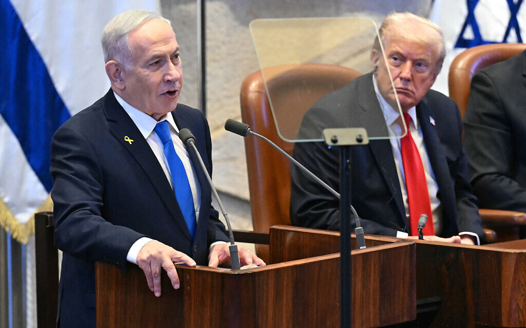 Netanyahu, speaking ahead of Trump Knesset address, thanks him for Gaza ...
