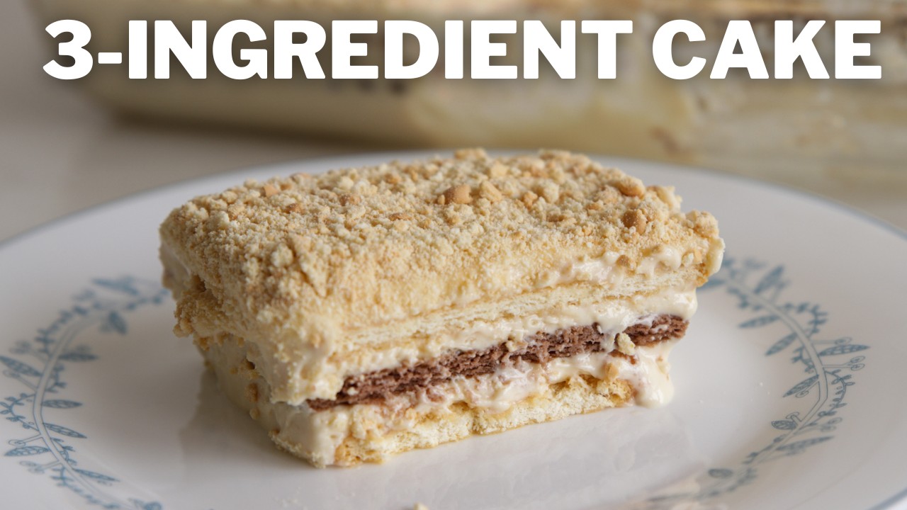 Easy 3-Ingredient Cake Recipe - No Bake