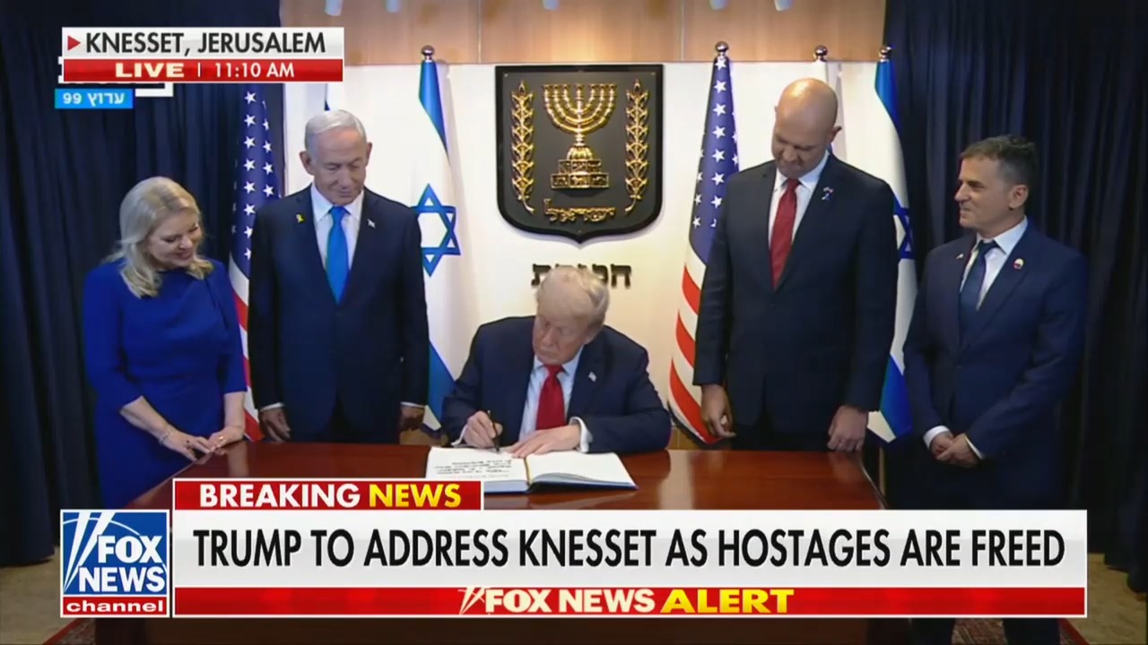 Trump Hails ‘a New Beginning’ in Message to Israel in Knesset Guestbook