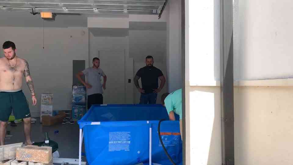 Building an indoor pool pond for monster fish pets