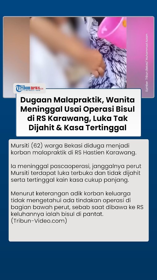 Heboh! Wanita Meninggal Usai Operasi Bisul di RS Karawang, Luka Tak ...