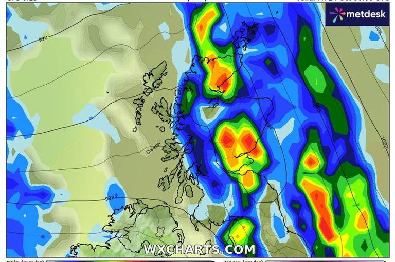 Weather maps show when heavy downpours will return to Scotland after ...