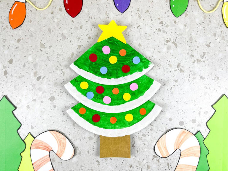 Easy DIY Paper Plate Christmas Tree Craft for Kids
