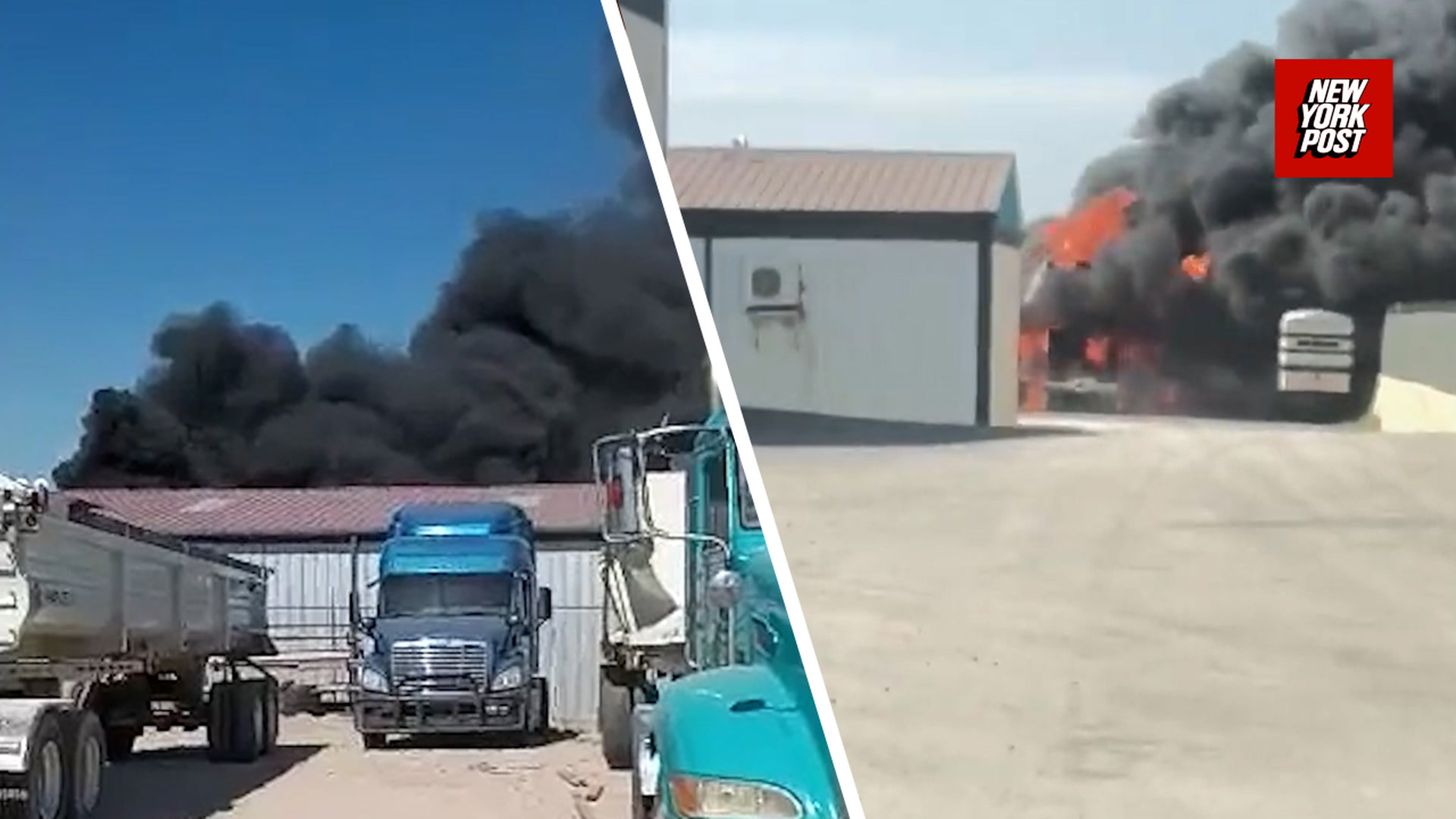 Fiery explosion leaves two dead after plane crashes into 18-wheeler ...