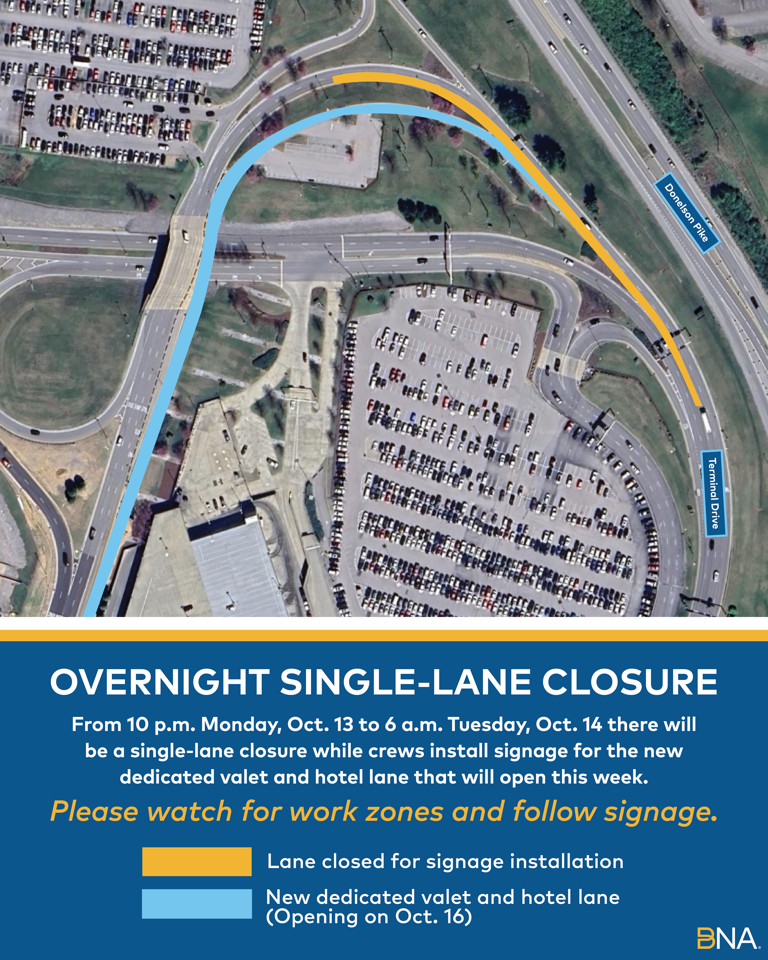 First Alert Traffic: Lane closure at Nashville airport set to prepare ...
