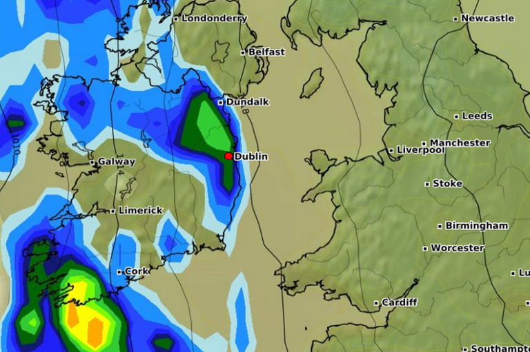 Ireland weather map pinpoints U-turn for certain counties with rain to ...