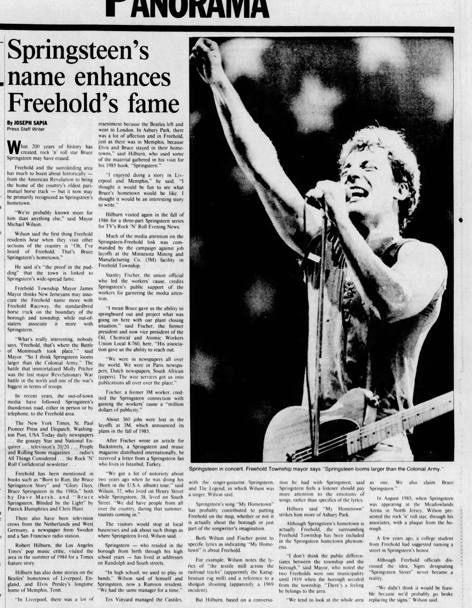 Bruce Springsteen enhances Freehold's fame (19867)