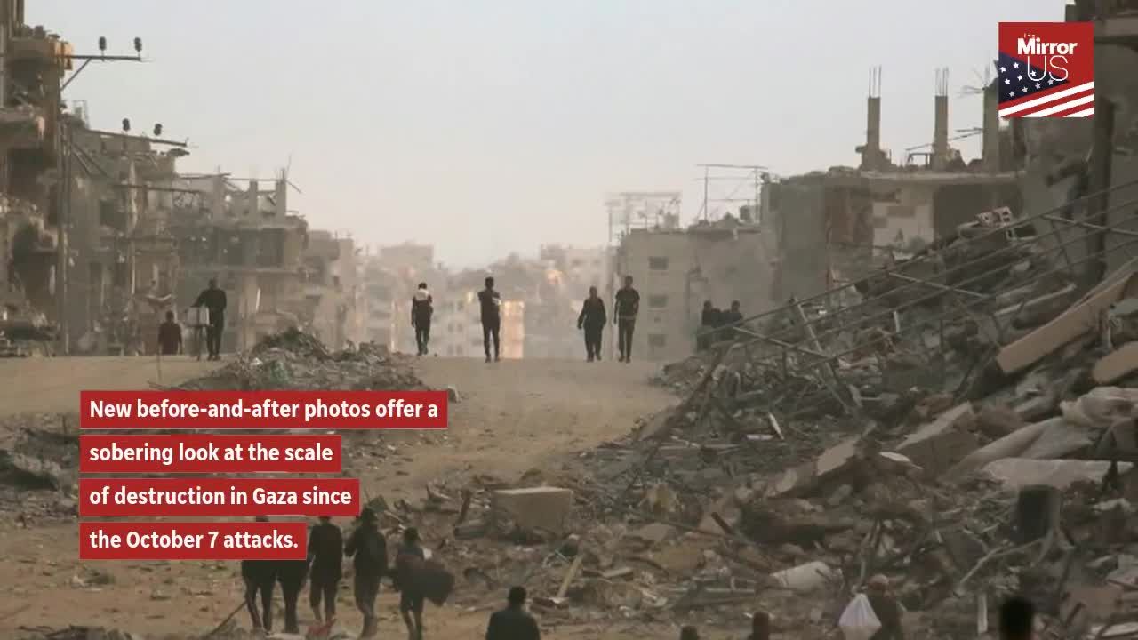 Before-and-After Photos Reveal Gaza’s Massive Devastation