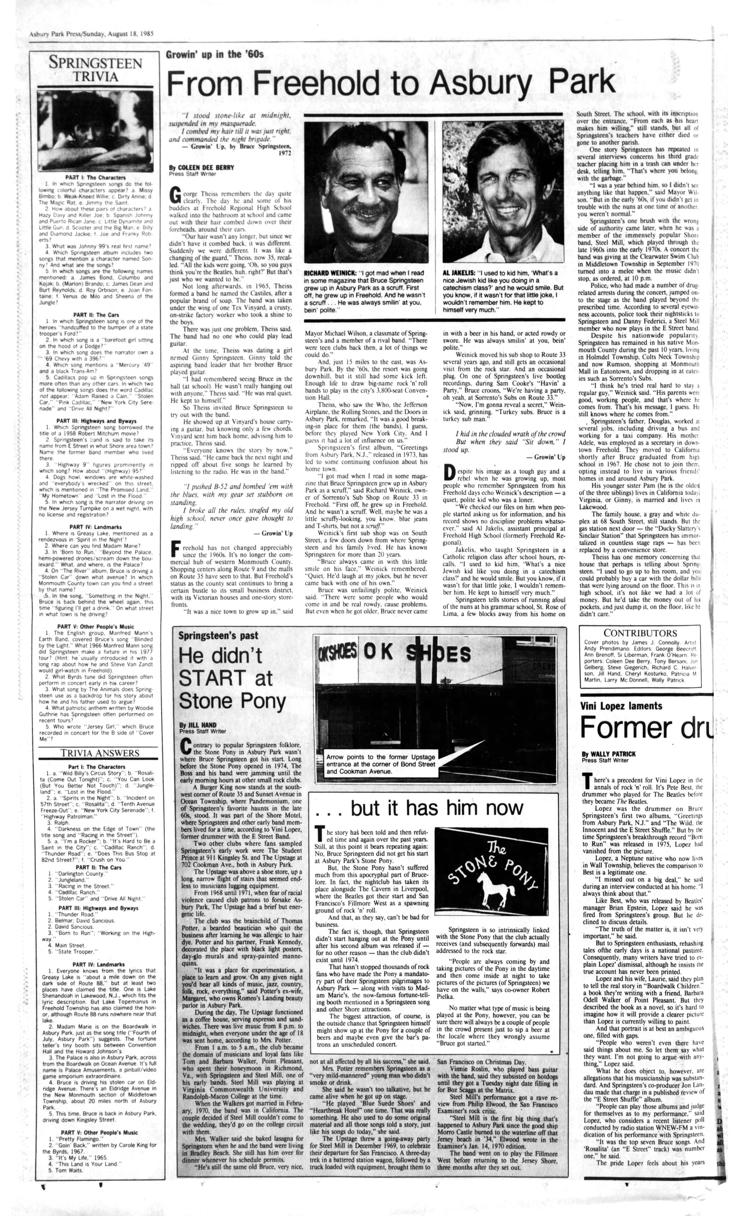 What was Bruce Springsteen like growing up in the 1960s? (1985)