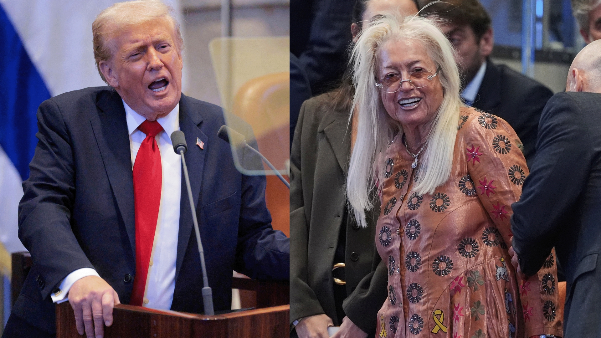 President Trump praises Mavericks owner Miriam Adelson in Israel address