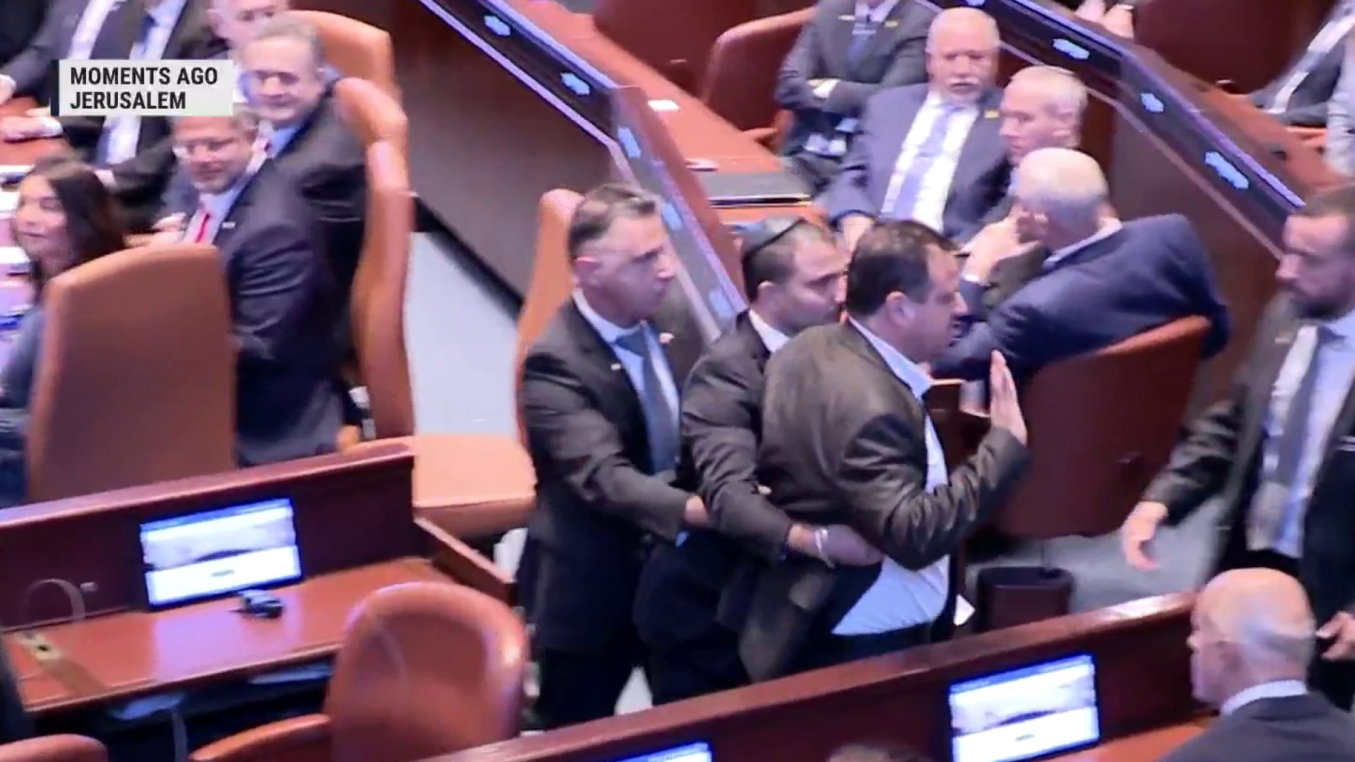 Protesters briefly interrupt Trump's speech to Israeli Parliament