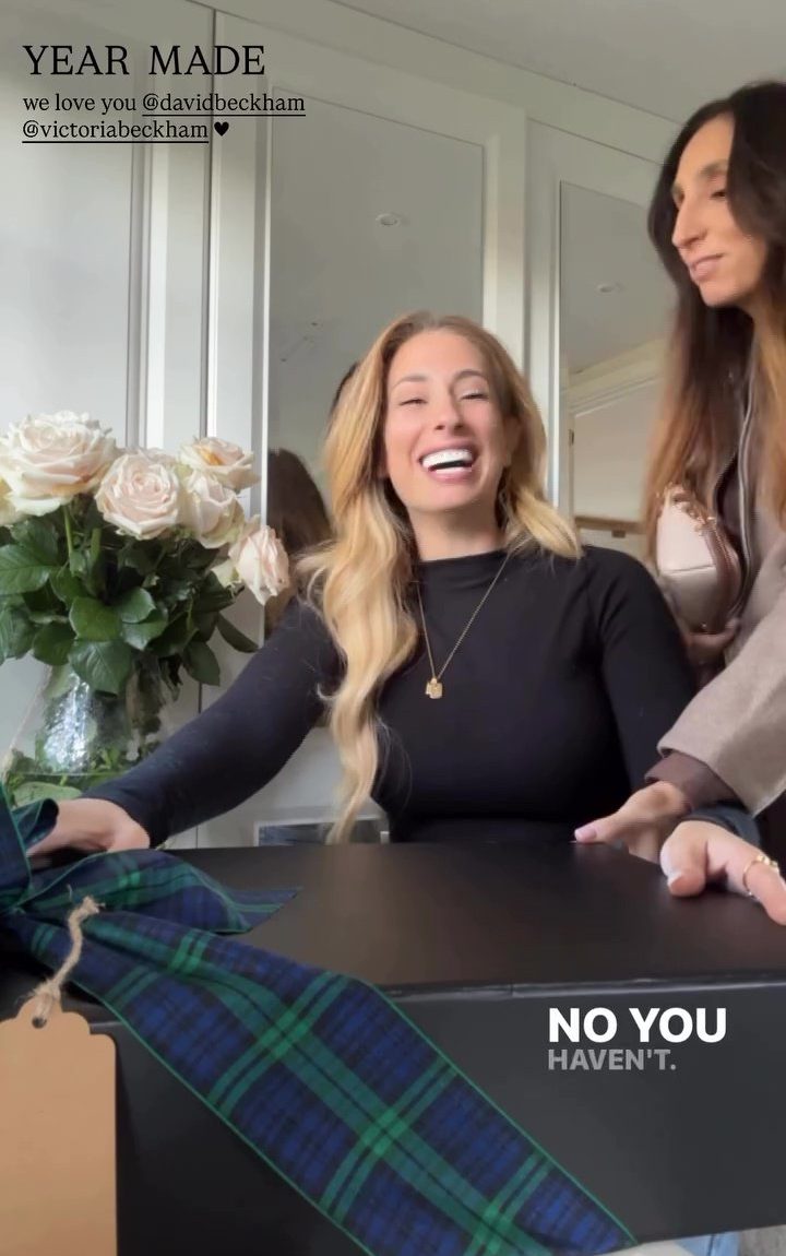 Stacey Solomon gets surprise parcel from David Beckham