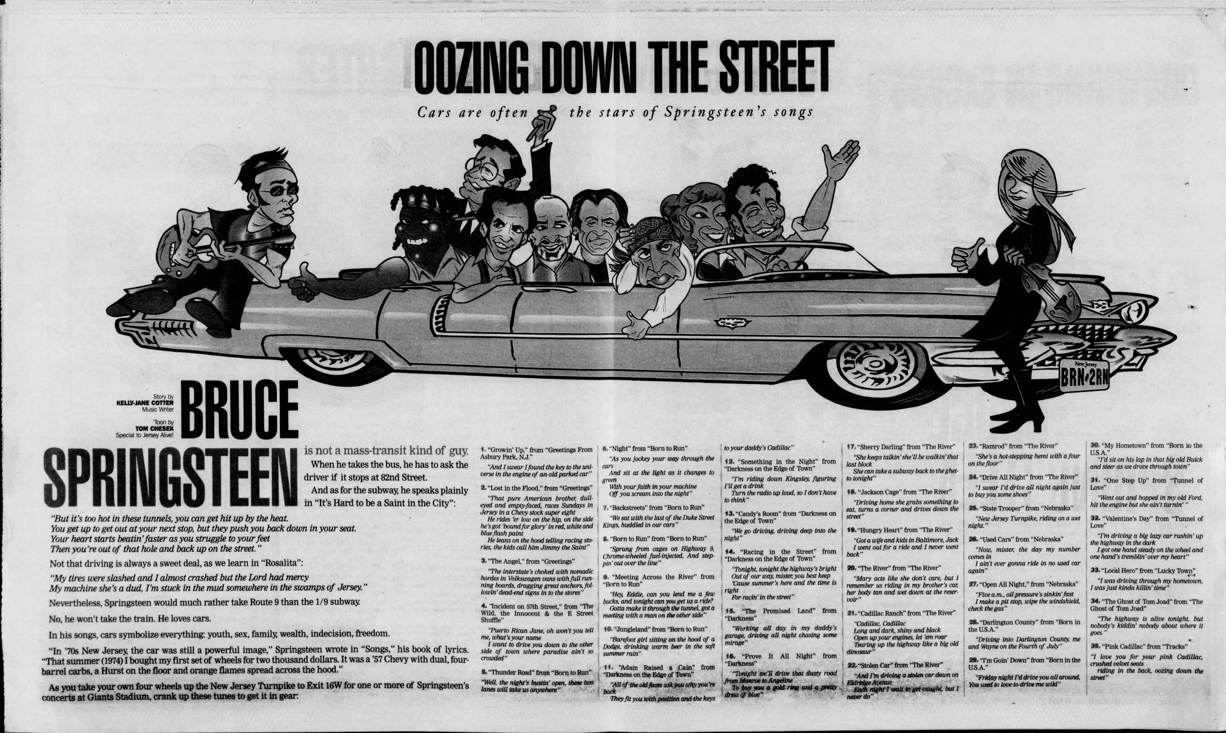Cars are often the stars of Bruce Springsteen's songs (2003)