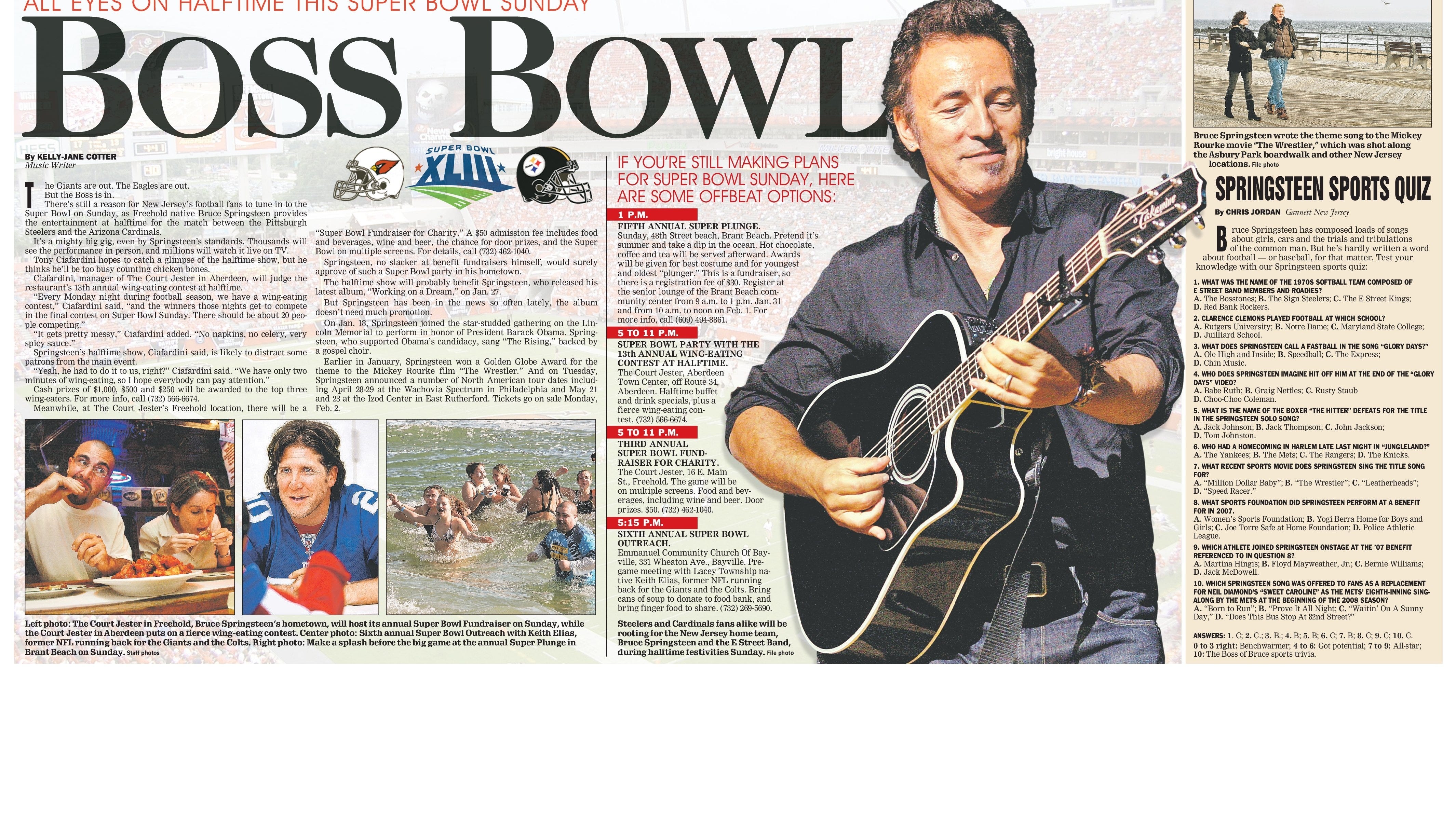 Bruce Springsteen plays Super Bowl XLIII halftime show (2009)