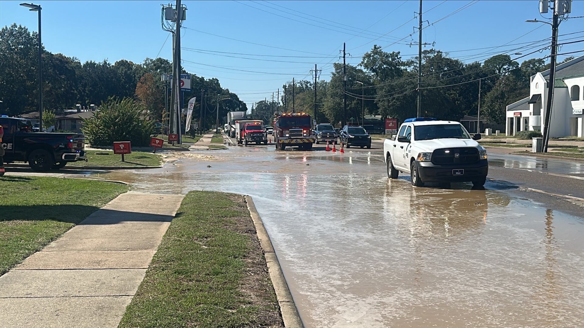 Car crashes into fire hydrant on Pass Road in Biloxi, causing lane closures