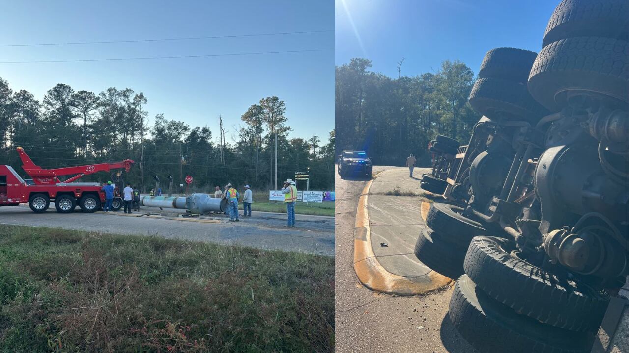 18-wheeler hauling large pipes loses load in Livingston Parish; traffic ...