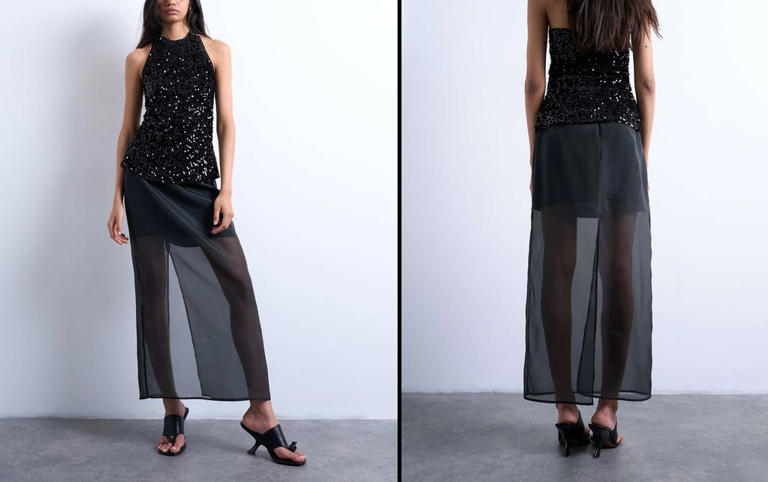 Frankie Bridge stuns in the sheer skirt trend - and it's a £36 designer ...