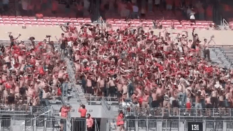 ‘Loyal and True’: Sea of shirtless men lifts spirits at OSU game